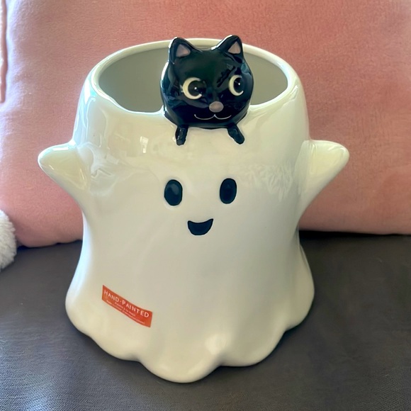 Marshalls | Holiday | New Halloween Ghost With Black Cat Handpainted ...